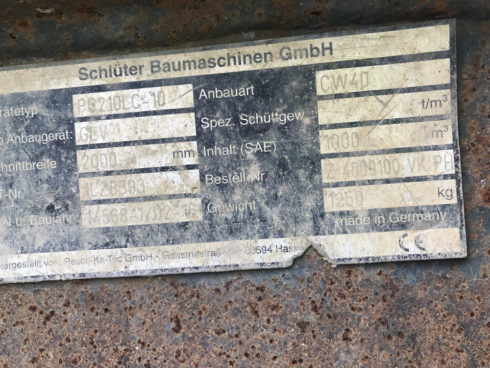 200 CM GRABENRÄUMLÖFFEL CW 40, HYDR. von Schlüter Baumaschinen