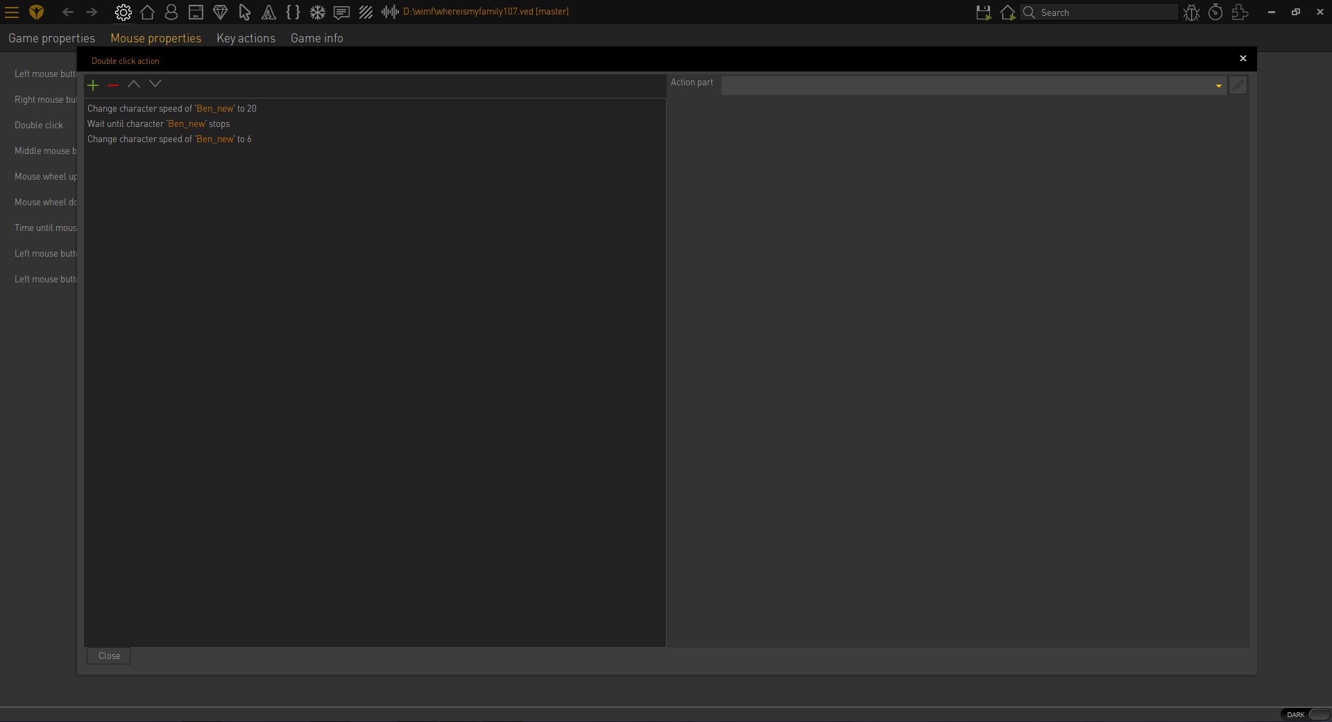 how to running my character with double click button
