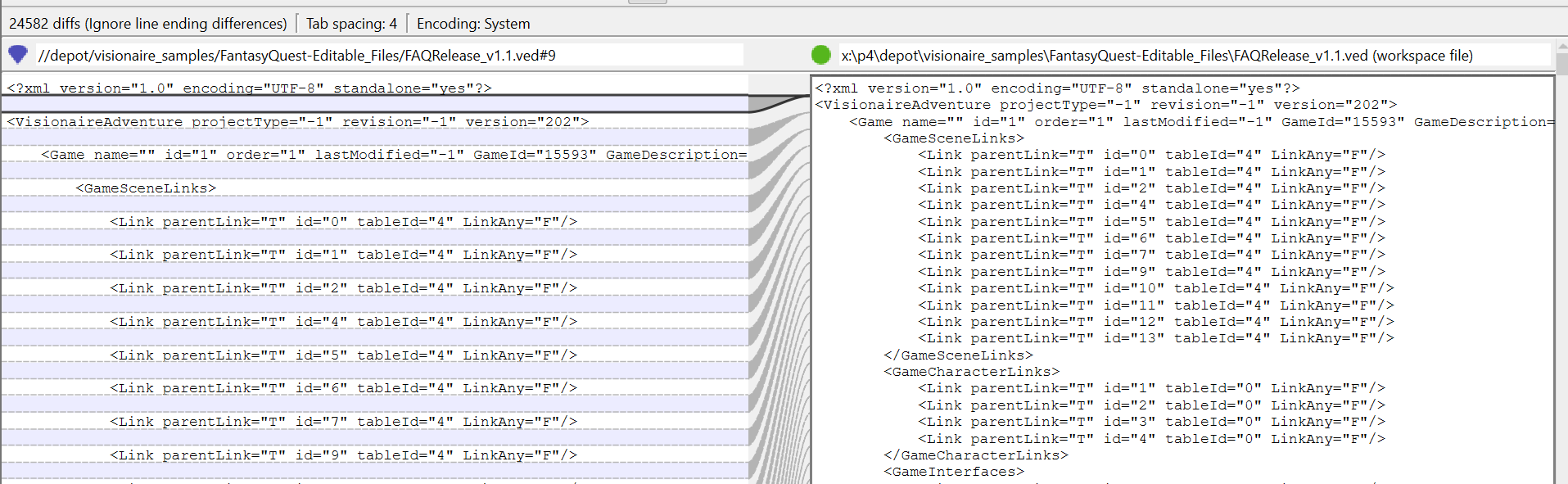 VED file XML serialization PC vs MAC empty lines