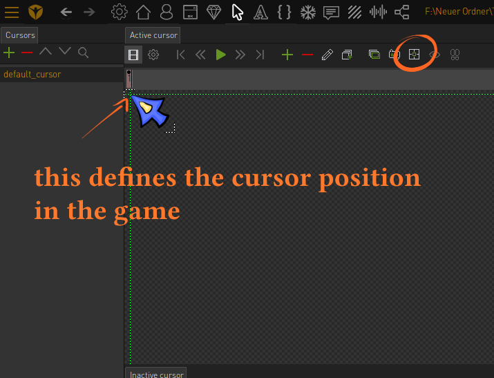 Draw Action Text at Cursor
